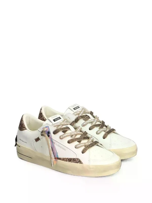 CRIME LONDON Sk8 Deluxe Glitter-panel Sneakers