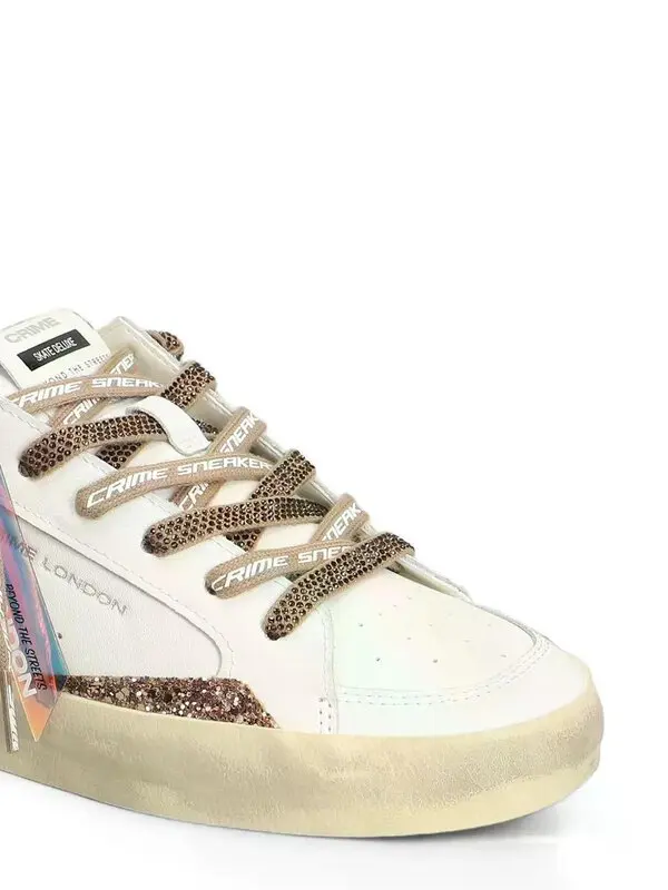 CRIME LONDON Sk8 Deluxe Glitter-panel Sneakers