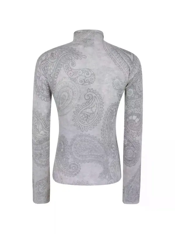Emporio Armani Alpaca Paisley Print High Neck Sweater