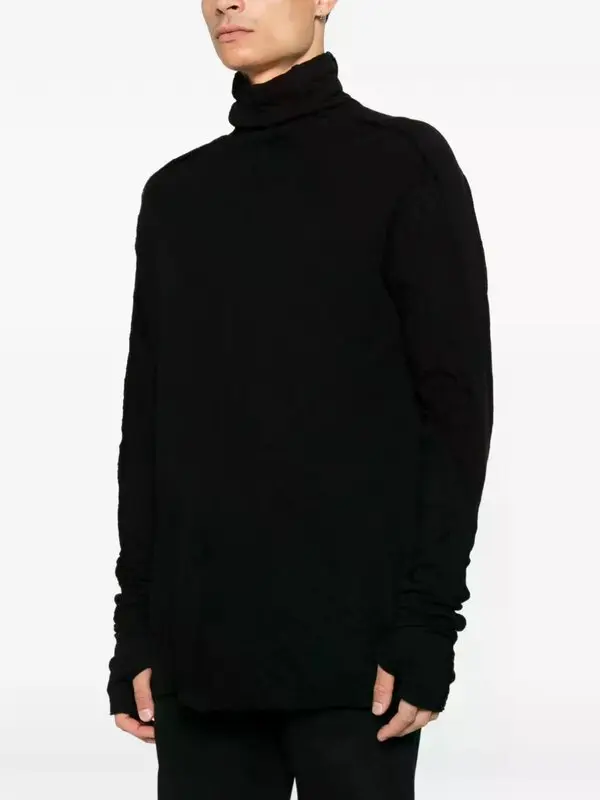 THOM KROM High-neck Raw-edge Jumper