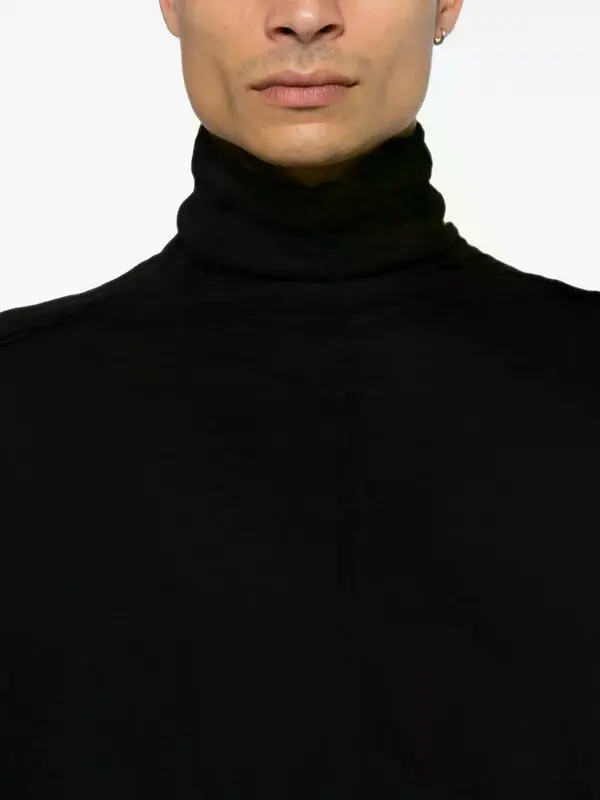 THOM KROM High-neck Raw-edge Jumper - Black