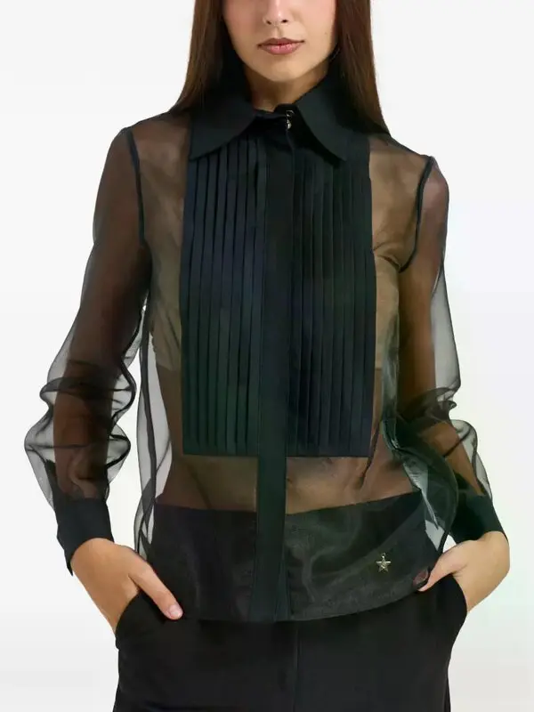 Elisabetta Franchi Sheer Pleated Shirt
