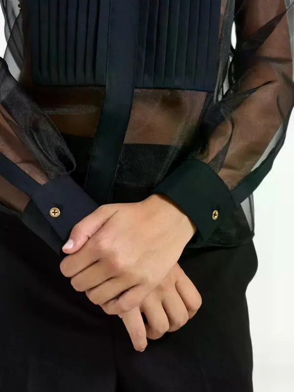 Elisabetta Franchi Sheer Pleated Shirt