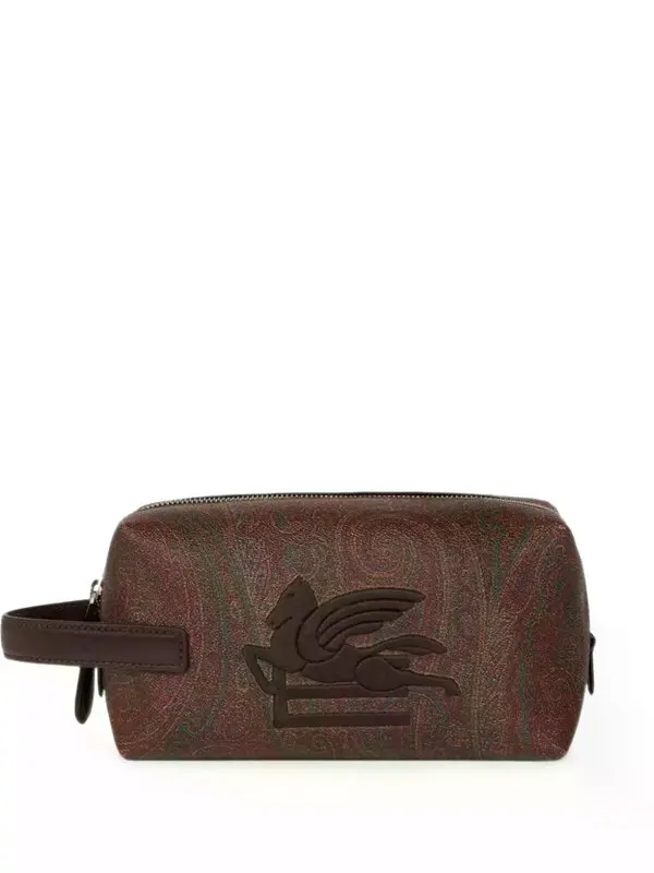 Etro Paisley Pegasus Wash Bag - Brown