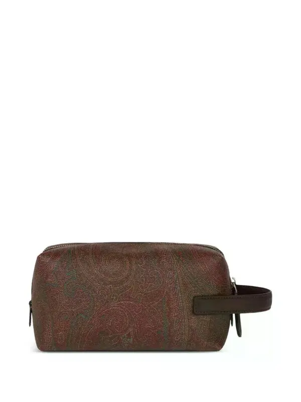 Etro Paisley Pegasus Wash Bag - Brown