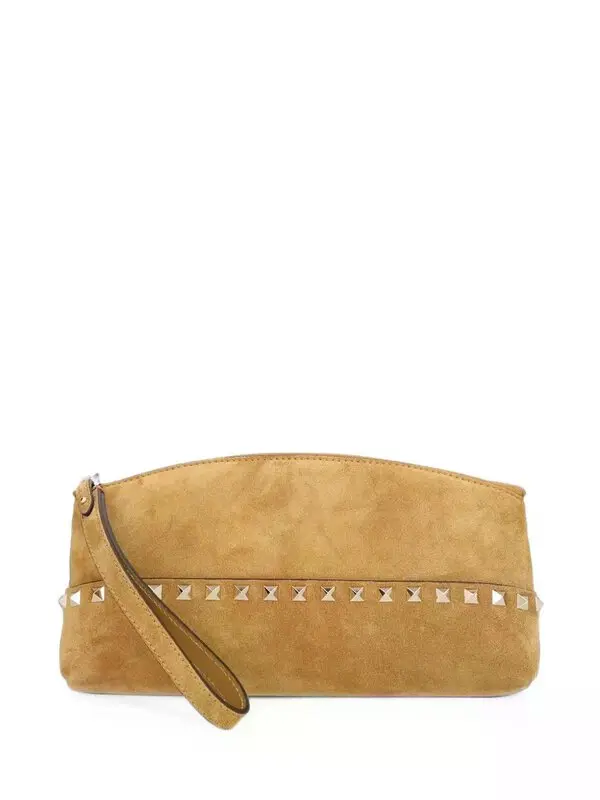Valentino Garavani Rockstud Pochette Suede - Neutrals