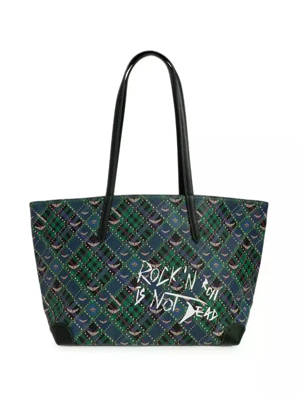 Zadig&Voltaire Check-print Slogan-print Tote Bag