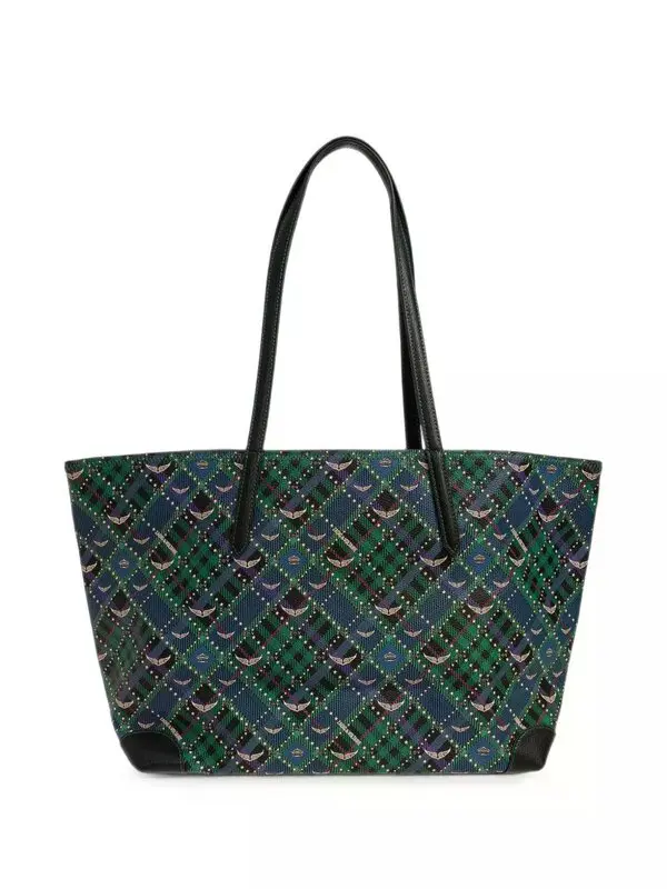 Zadig&Voltaire Check-print Slogan-print Tote Bag