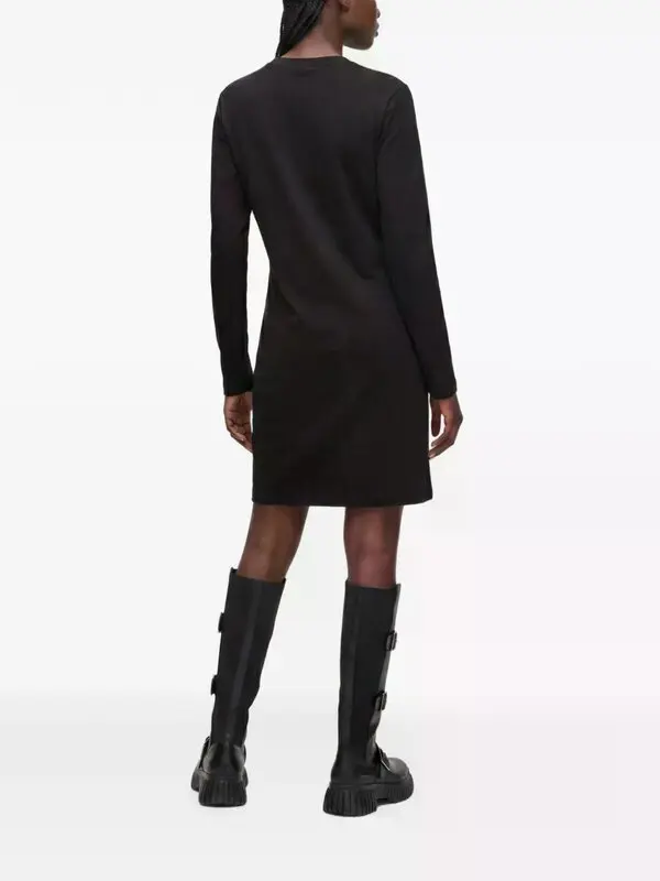 Karl Lagerfeld Cotton Jersey Cut-out Crew Neck Dress