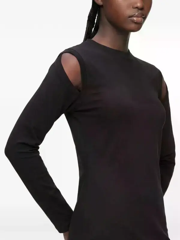 Karl Lagerfeld Cotton Jersey Cut-out Crew Neck Dress