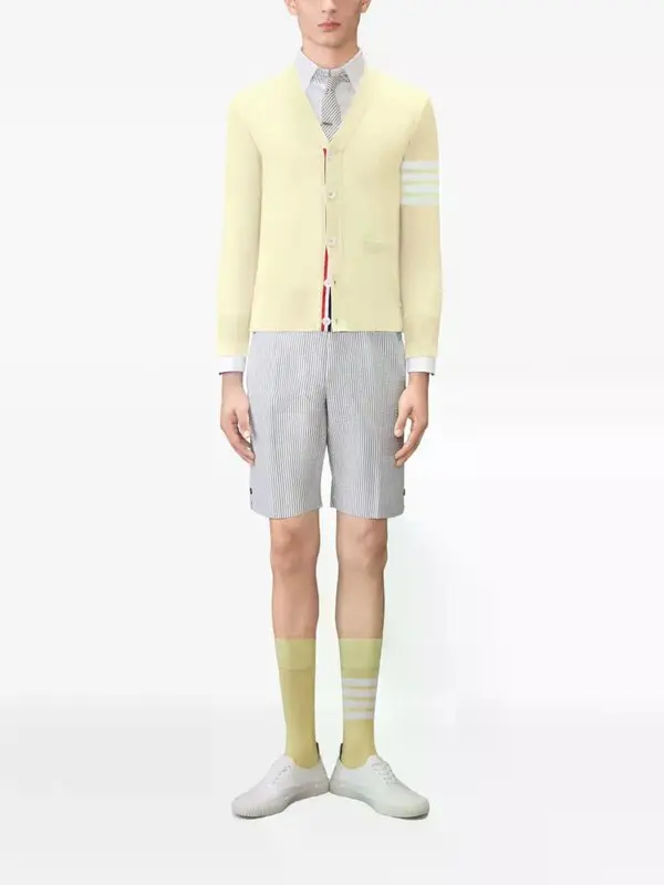 Thom Browne Merino Wool 4-bar Classic V-neck Cardigan