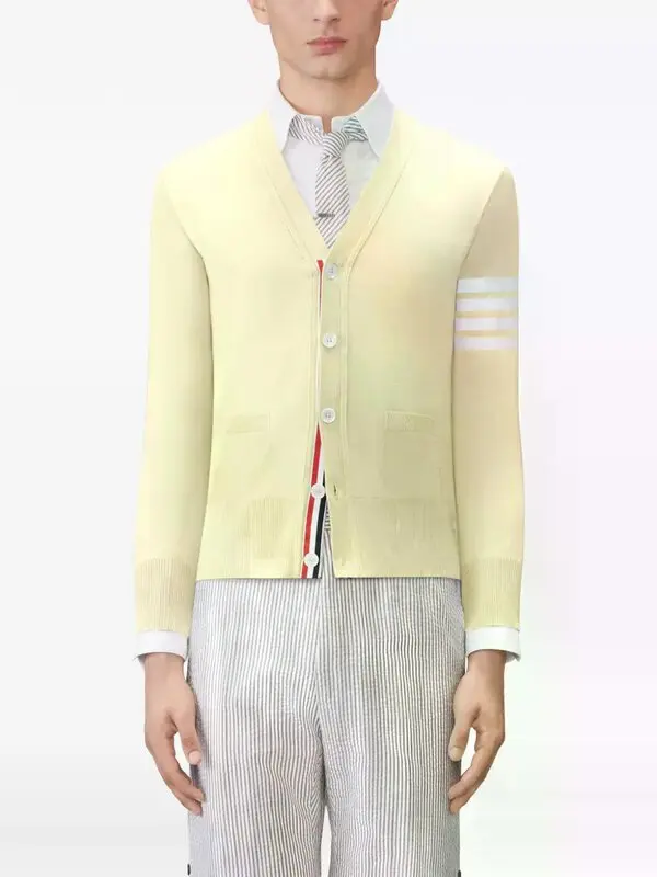 Thom Browne Merino Wool 4-bar Classic V-neck Cardigan