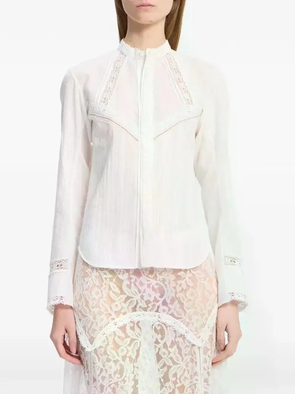ANN DEMEULEMEESTER Storma Lace-trim Shirt - White
