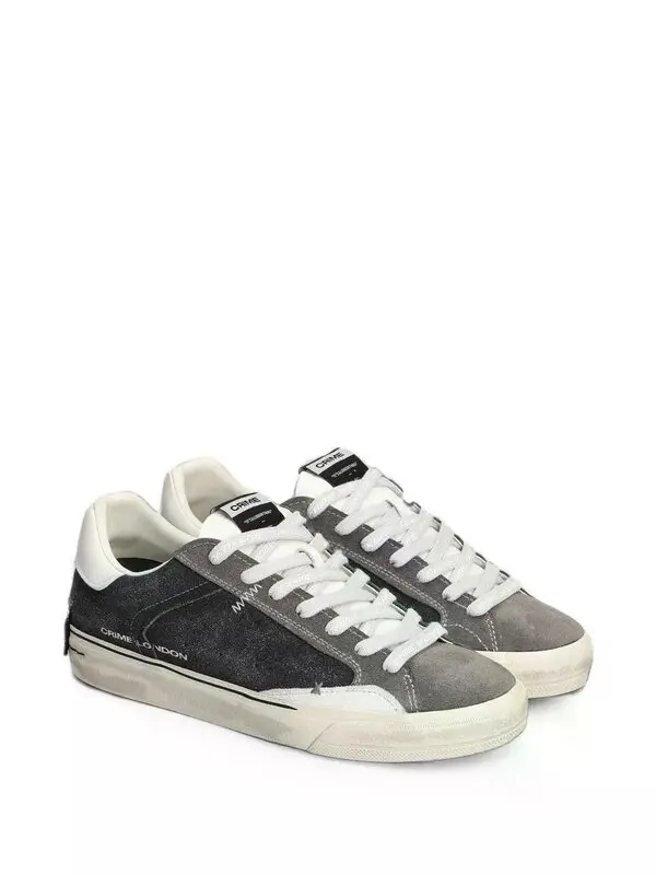 CRIME LONDON Deconstructed Distressed-effect Panelled Sneakers