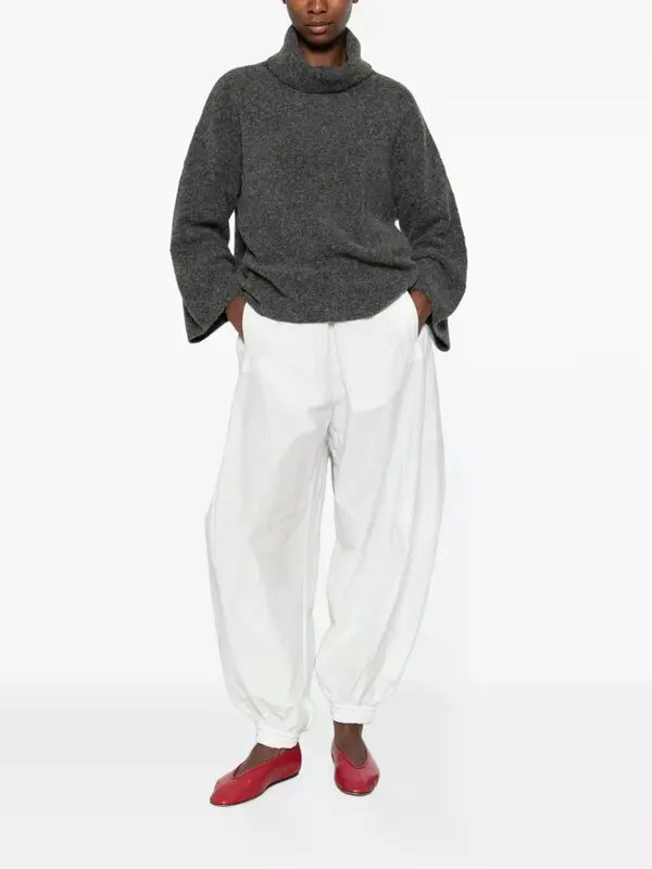 YERSE Roll-neck Wide-sleeve Sweater - Grey