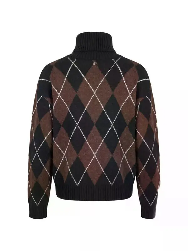 ANIYE BY Argyle Knit Roll-neck Sweater