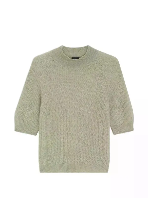 BOSS Knitted Sweater In A Ribbed Alpaca Blend - Green