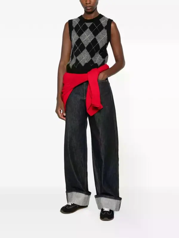 YERSE Argyle-knit Sweater Vest