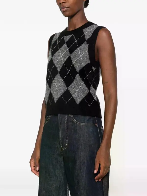 YERSE Argyle-knit Sweater Vest