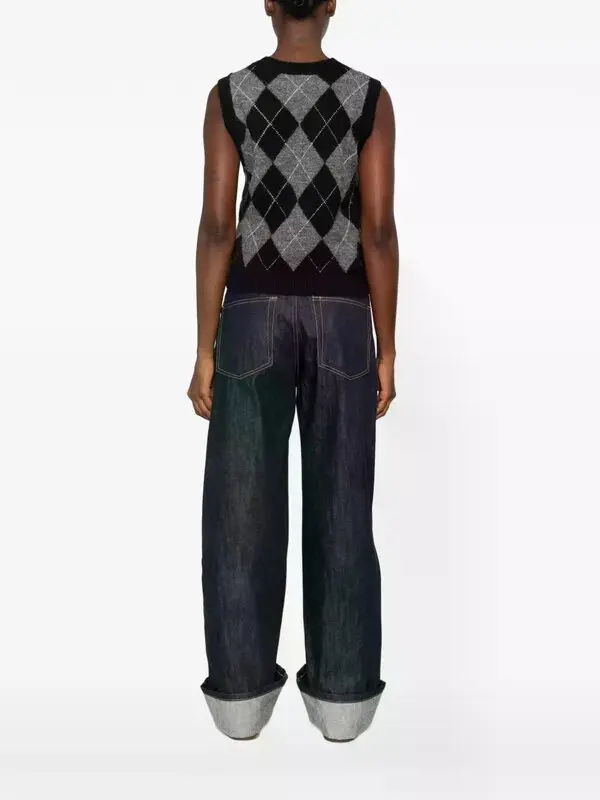 YERSE Argyle-knit Sweater Vest