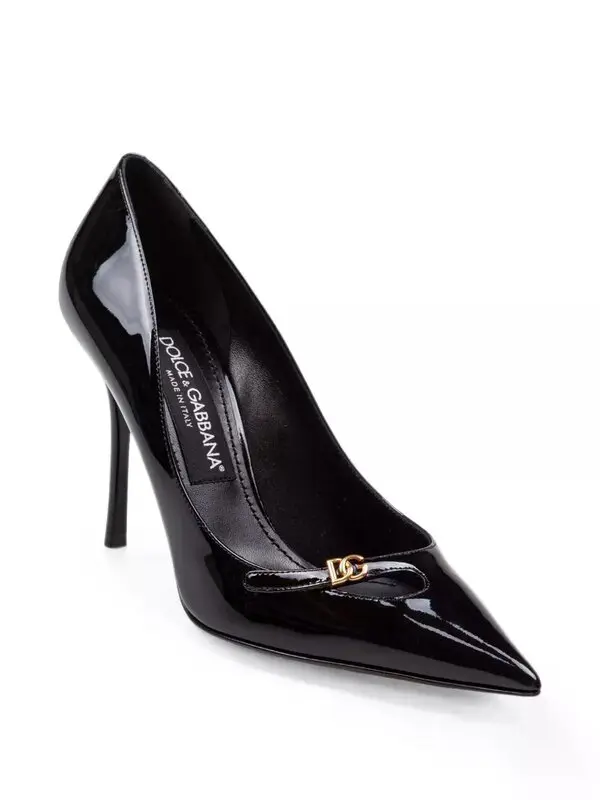Dolce & Gabbana Dg-logo Leather Heeled Pumps