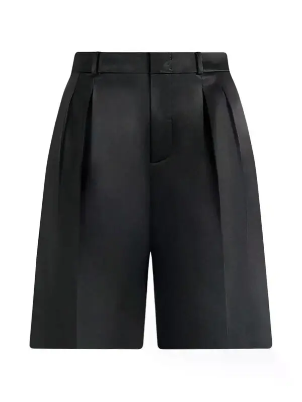 Manière De Voir Twin Pleat Satin Shorts - Black