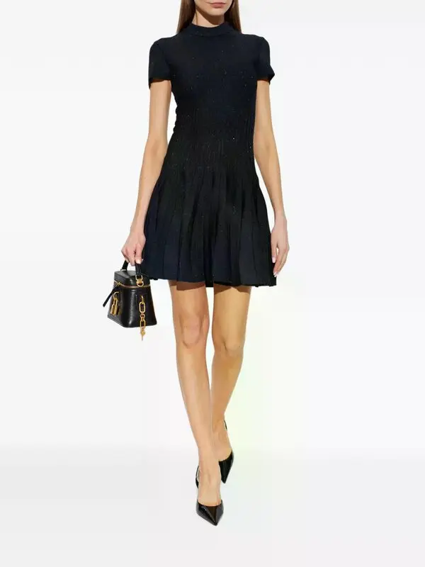 Balmain Sequin Embellished Pleated Mini Dress