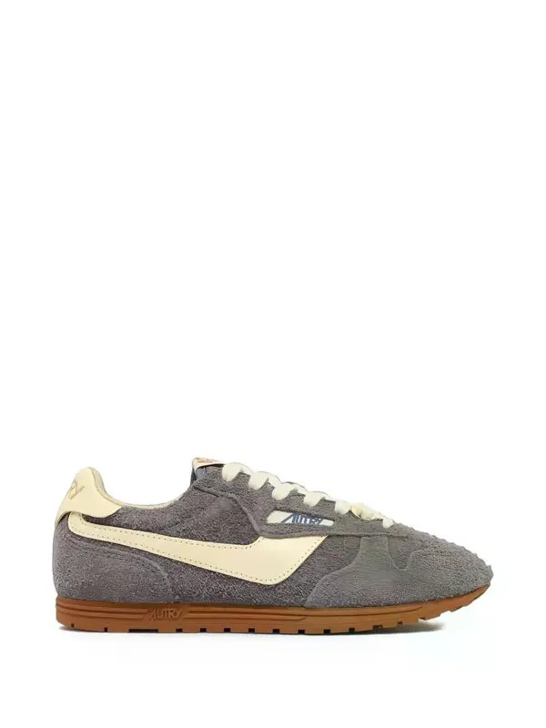 AUTRY Suede Panelled Lace-up Sneakers - Grey
