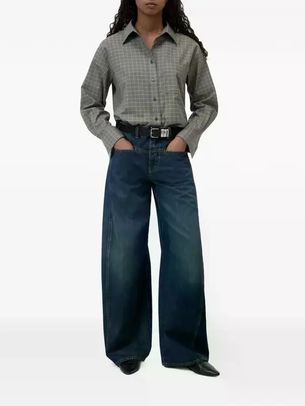 Closed Checked Cropped Shirt