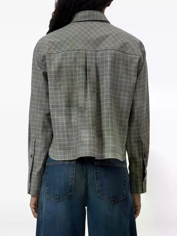 Closed Checked Cropped Shirt