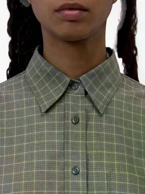Closed Checked Cropped Shirt