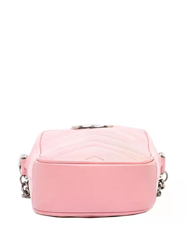 Gucci Mini Gg Marmont Matelassé Crossbody Bag - Pink
