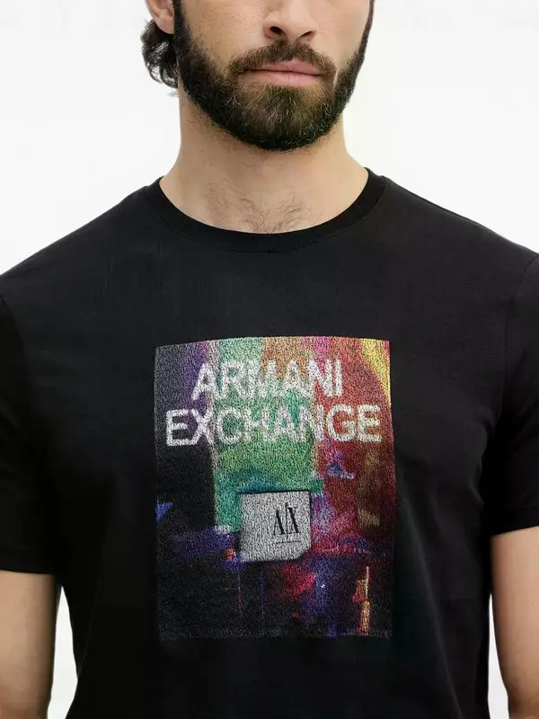 Armani Exchange Graphic-print Logo-patch T-shirt