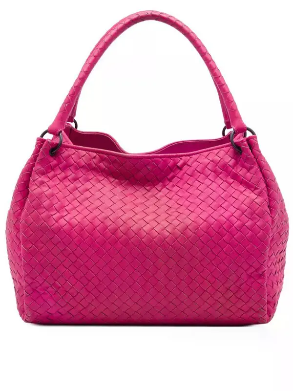 Bottega Veneta Nappa Intrecciato Parachute Tote Bag - Pink