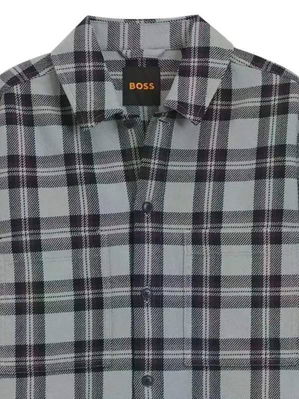 BOSS Oversized-fit Shirt In Checked Cotton