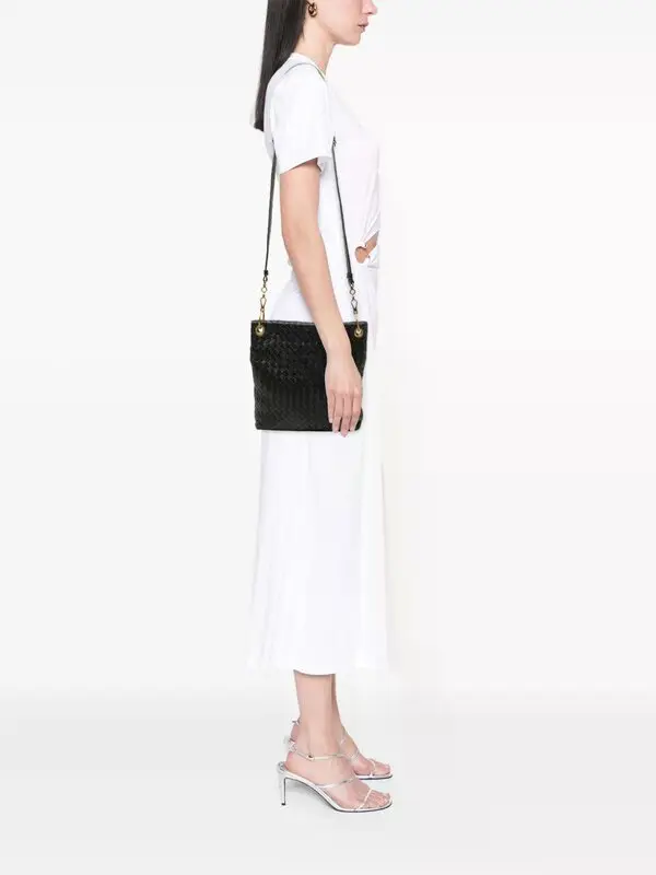 Bottega Veneta 2007 Nappa Intrecciato Crossbody Bag - Black
