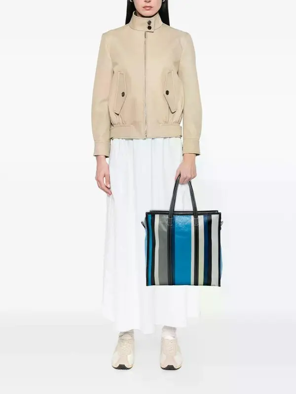 Balenciaga 2017 Lambskin Bazar Shopper M Satchel - Blue