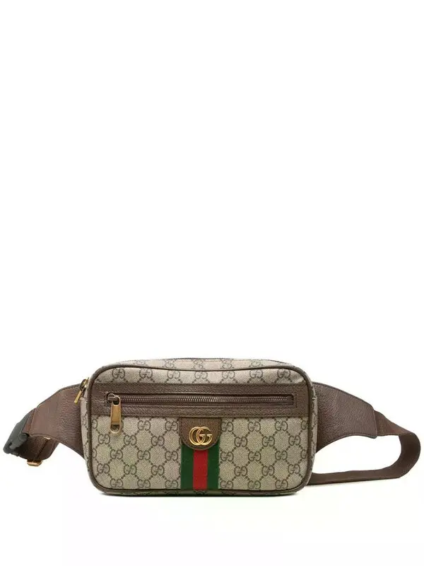 Gucci 2016-2026 Small Gg Supreme Web Ophidia Belt Bag - Neutrals