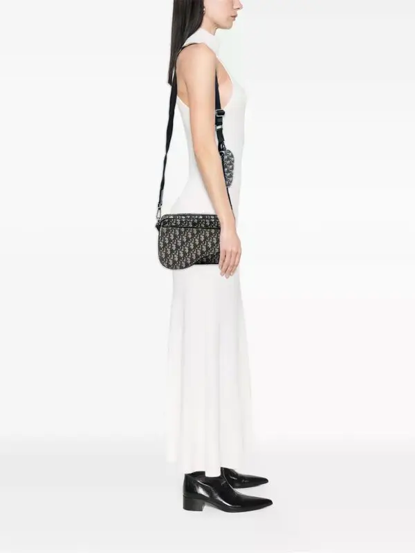Dior Oblique Canvas Saddle Triple Pouch Crossbody Bag