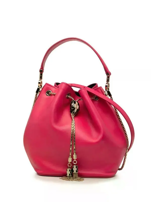 BVLGARI Leather Serpenti Forever Bucket Bag - Pink
