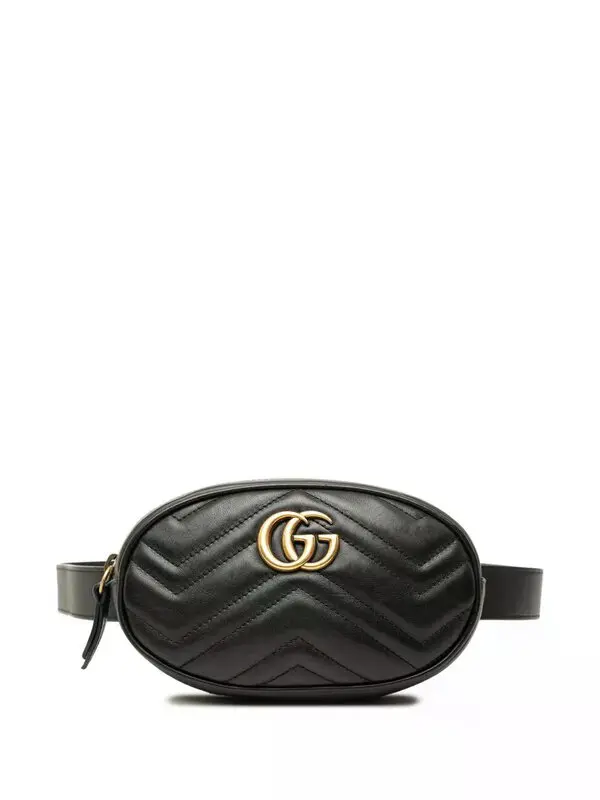 Gucci 2016-2026 Gg Marmont Matelasse Calfskin Belt Bag - Black