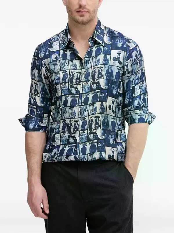 Armani Exchange Graphic-print Long-sleeved Shirt