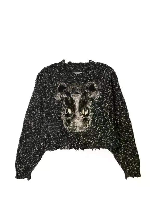 DOUBLET Acting Gas Mask Distressed Sweater