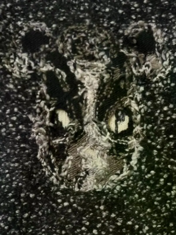 DOUBLET Acting Gas Mask Distressed Sweater