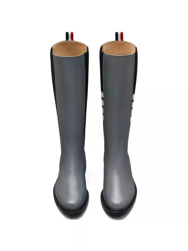 Thom Browne Pebble-grain 4-bar Knee-high Chelsea Boots