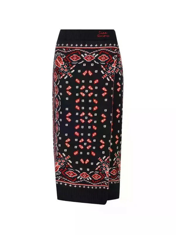 Giada Benincasa Soho Bandana-print Midi Skirt - Blue