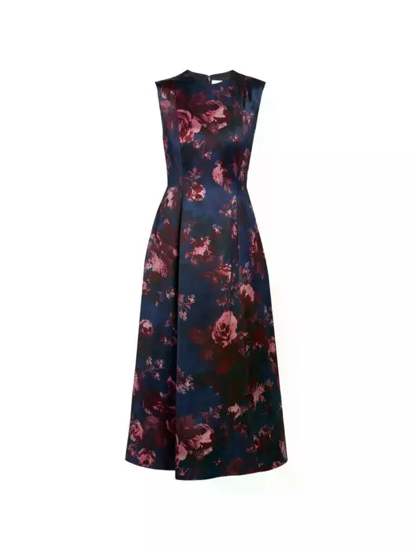 Erdem Floral Print Sleeveless Midi Dress - Blue