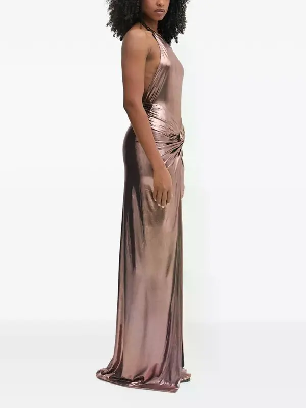 Retrofete Anida Twist-detail Halterneck Maxi Dress - Pink