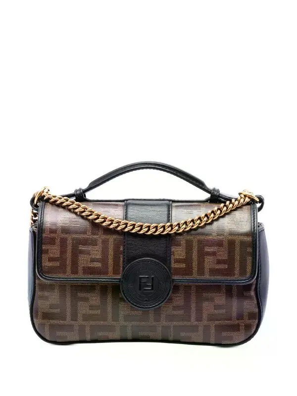 Fendi 2010-2026 Vitello Grace And Glazed Ff 1974 Double F Satchel - Brown