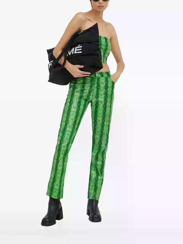 RÉSUMÉ Snake-effect Strapless Top - Green
